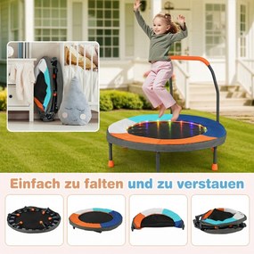 Costway Dětská trampolína Ø90 cm s LED osvětlením a madlem