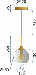 Toolight - Stropní lampa ze skla 7xG9 APP898-7CP, OSW-06670