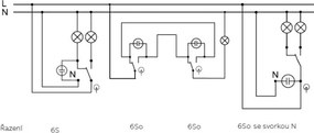 ABB Praktik vypínač č.6So, 6S IP44 šedá 3553-25922 S se svorkou N