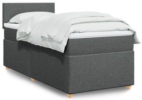 Box spring postel s matrací tmavě šedá 90x200 cm textil 3286557