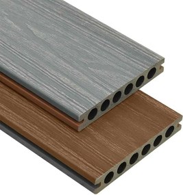 Terasová prkna WPC s příslušenstvím hnědá a šedá 10 m² 2,2 m 3070463
