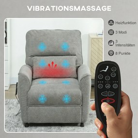 HOMCOM Relaxační křeslo, televizní křeslo elektrické s funkcí ležení, topení, vibrační masáž