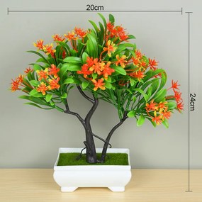 Bytová dekorace - umělý stromek v květináči - bonsaj Varianta: 7