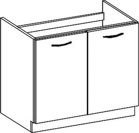 Casarredo - Komfort nábytek Spodní kuchyňská skříňka GREY D80ZL, dřezová