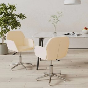Otočné jídelní židle 2 ks krémové textil 3103029