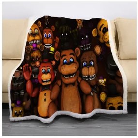 Plyšová deka s 3D potiskem Five Nights at Freddys Variace: 9, Velikost: 80 x 120 cm