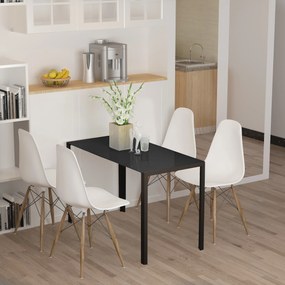 HOMCOM LED jídelní stůl kuchyňský stůl pro 4 osoby, tvrzené sklo a kov, černý, 120x60x75cm, moderní a stylový | Aosom.de