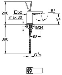 Grohe Eurocube Joy Umyvadlová baterie 23656000