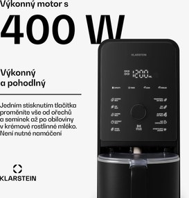 Klarstein Marcia Touch ořechový mléčný automat 1,2 litru 6 nerezových nožů 1200 W 10 + 2 programy