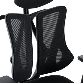 Kancelářská  ergonomická  židle MORA — síť / látka, černá