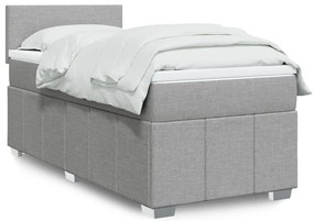 Box spring postel s matrací světle šedý 100 x 200 cm textil 3286972