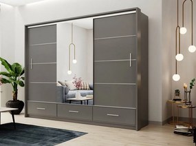 Casarredo - Komfort nábytek Šatní skříň MAURINO 250 s osvětlením, grafit mat