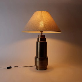 Stolní lampa bronzová s látkovým stínítkem béžové 55 cm - Bruut