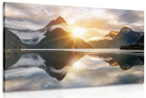 Obraz krásný východ slunce na Novém Zélandu - 60x40 cm