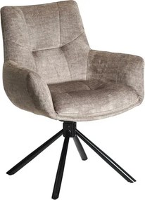 Designová otočná židle Vondila taupe samet