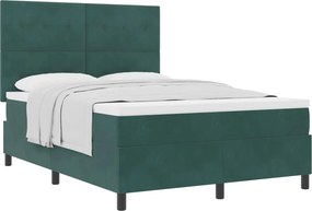 Postel s boxspringem s čelo Tmavě zelená 140 x 190 cm samet 3339833
