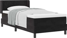 Postel s boxspringem s čelo Černý 200 x 90 cm samet 3341506