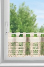 KRÁTKÁ ZÁCLONA NA POUTKÁCH MADDELINE 150X35 CM SVĚTLEBÉŽOVÁ