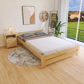 Maxi Postel z masivu Evropa 160 x 200 cm - barva Borovice + matrace SUPERFLEX