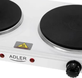 Adler AD 6520 bílá / Vařič / 2500W / 185 mm + 155mm plotna