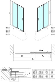 Polysan DEEP 140 x 165 cm MD1416 sprchové dveře