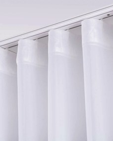 Záclona na řasící pásce Wave barva bílá látka poloprůhledná, pletený vzor