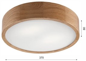 Koupelnové stropní svítidlo OAK 3xE27/15W/230V dub pr. 37 cm IP54
