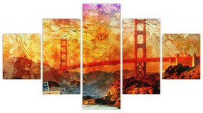 Obraz - Golden Gate, San Francisco, Kalifornie (125x70 cm)