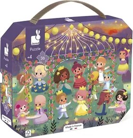 JANOD Puzzle v kufříku Princezny / 36 dílků / 50 x 40 cm