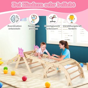 Costway Sada 4 9-in-1 prolézačka se skluzavkou a šplhacím obloukem