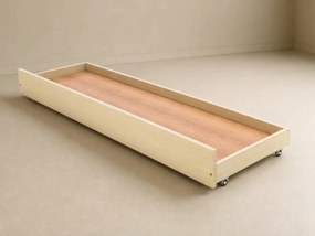 Benlemi Úložný dřevěný šuplík STORAGE pod postel na kolečkách Zvolte barvu: Světle šedá, Zvolte rozměr: 55x190 cm (pod postel o délce 200 cm), Zvolte variantu: Pro postel FENCE