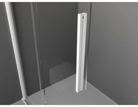 Mexen Velar, sprchová zástěna s posuvnými dveřmi Walk-in 130 x 200 cm, 8mm šedé sklo, bílá matná, 871-130-000-43-20
