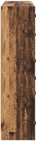 Vysoký bufet 2 ks Staré dřevo 68 x 37 x 142 cm Kompozitní dřevo 3402644