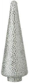 Stříbrno - bílý skleněný stromek  Mosaic - Ø 13*41cm