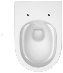 Cersanit Larga Oval CleanOn - závěsná wc mísa se SLIM sedátkem z duroplastu, bílá, S701-472