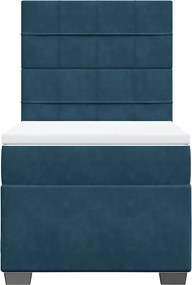 Box spring postel s matrací modrá 90 x 190 cm samet 3290790