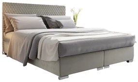 Kontinentální postel 160 cm Harlan Comfort (světle šedá) (s roštem, matrací a úl. prostorem). 1055995