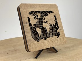 Li-Go "Mapa světa" lampa 19x19cm provedení povrchu: dub světlý