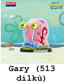 Spongebob stavebnice Číslovka: Gary (513 dílků)