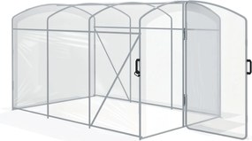 Outsunny PE Skleník, 3 x 2 x 1,95m Tunelový Skleník, Větruodolný Rajčatový Dům, Skleník s 1 Dveřmi, pro Zahradu, Balkon, Transparentní | Aosom