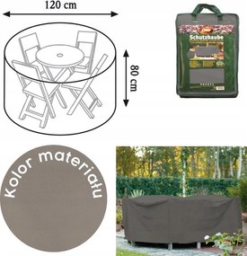 Obal na zahradní stůl kulatý Ø 120 x 80 cm šedý