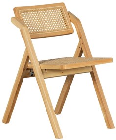 OnaDnes -20% Hoorns Dřevěná zahradní židle Kaden s ratanovým výpletem