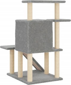 Škrabadlo pro kočky se sisalovými sloupky světle šedé 97 cm 172098