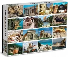 Galison Puzzle Kočky na prázdninách / 1500 dílků / od 8 let