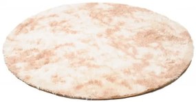 Kulatý koberec moderní SILK DYED jemný měkký lehký světle béžový Rozměr: průměr 80 cm