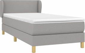 Box spring postel s matrací světle šedý 100 x 200 cm textil 3126621