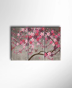 Malvis ® Obraz Stylizovaná sakura ROZMĚR (šířka x výška): třídílný obdélník 120x80 cm