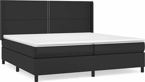 Box spring postel s matrací černá 200x200 cm umělá kůže 3132459