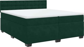 Box spring postel s matrací tmavě zelená 200x200 cm samet 3286417