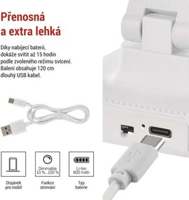 Stolní LED lampa Amy bílá